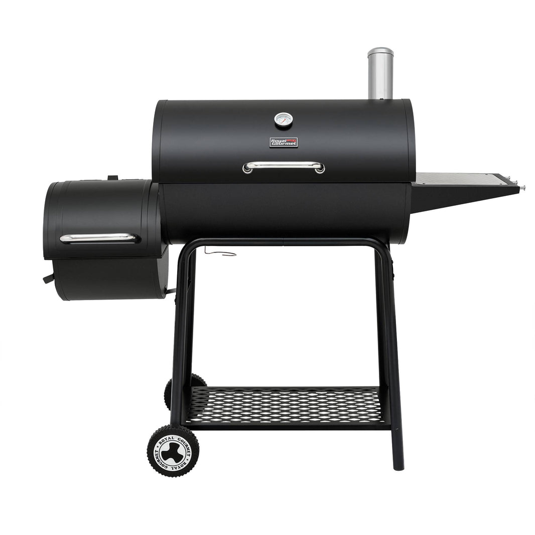30-Inch Barrel Charcoal Grill with Offset Smoker | Royal Gourmet