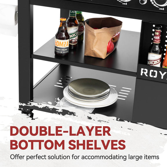 6-Burner Black Flat Top Gas Grill Griddle | Royal Gourmet