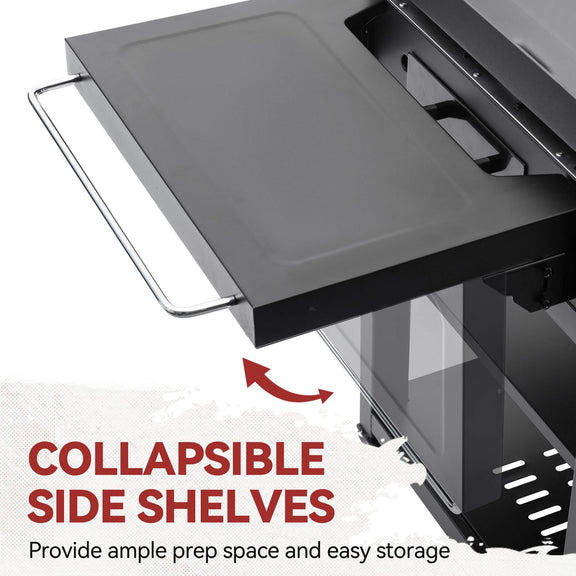 6-Burner Black Flat Top Gas Grill Griddle | Royal Gourmet