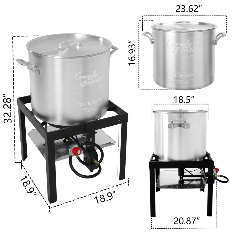 60 QT Aluminum Seafood Boiling Kit | Creole Feast – Royal Gourmet