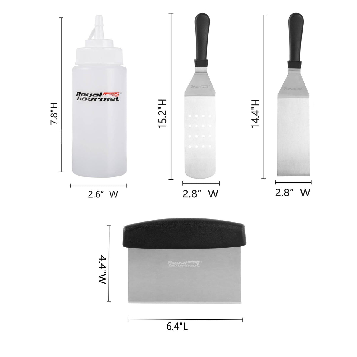 Stainless Steel Spatula Set – Royal Gourmet